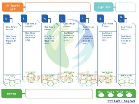 SMART Goal Tool – Whole Month Tracker - One Fit Thing